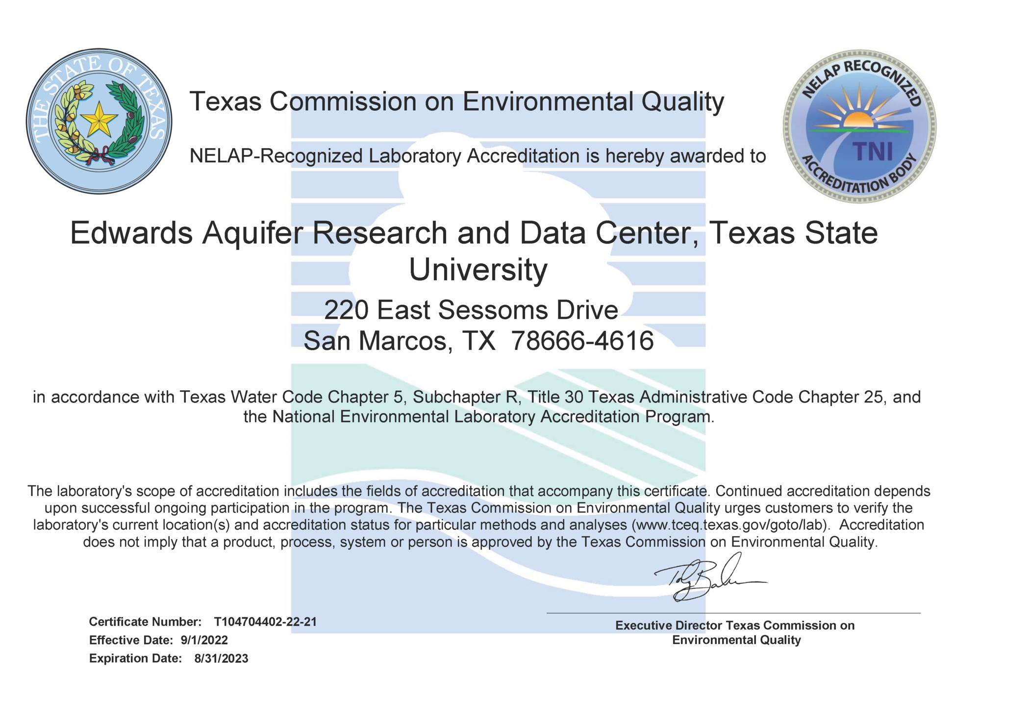 Laboratory Services#N# : Edwards Aquifer Research & Data Center (EARDC ...