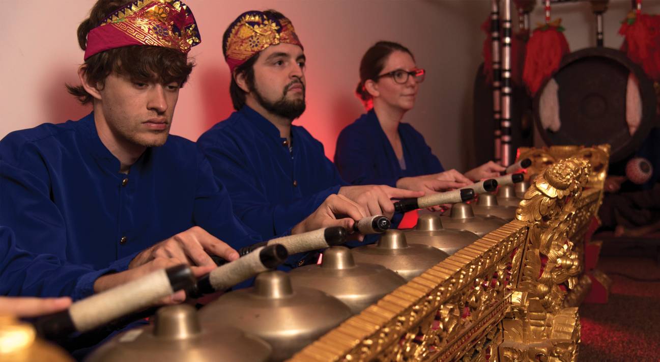Gongs and metallophones: Gamelan, the music of Java and Bali has a ...
