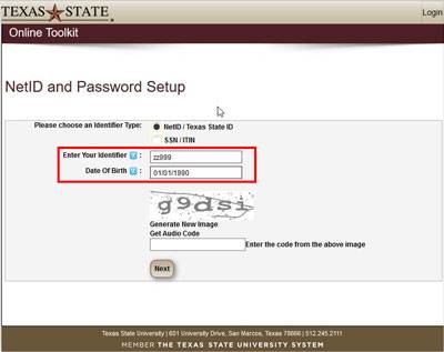 How to Activate your NetID : IT Assistance Center : Texas State University