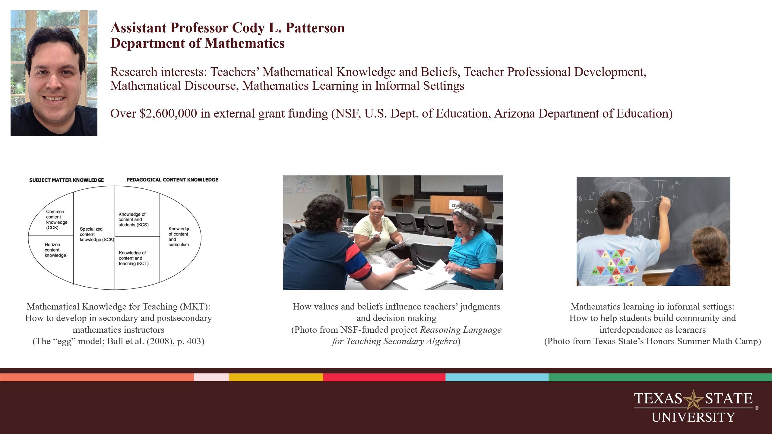 Cody L. Patterson : College of Science and Engineering (CoSE) : Texas ...