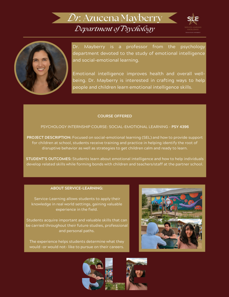 Dr. Azucena Mayberry : Service-Learning Excellence : Texas State University