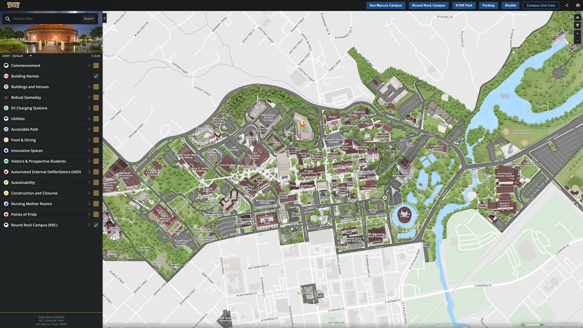 Campus Maps : Facilities : Texas State University