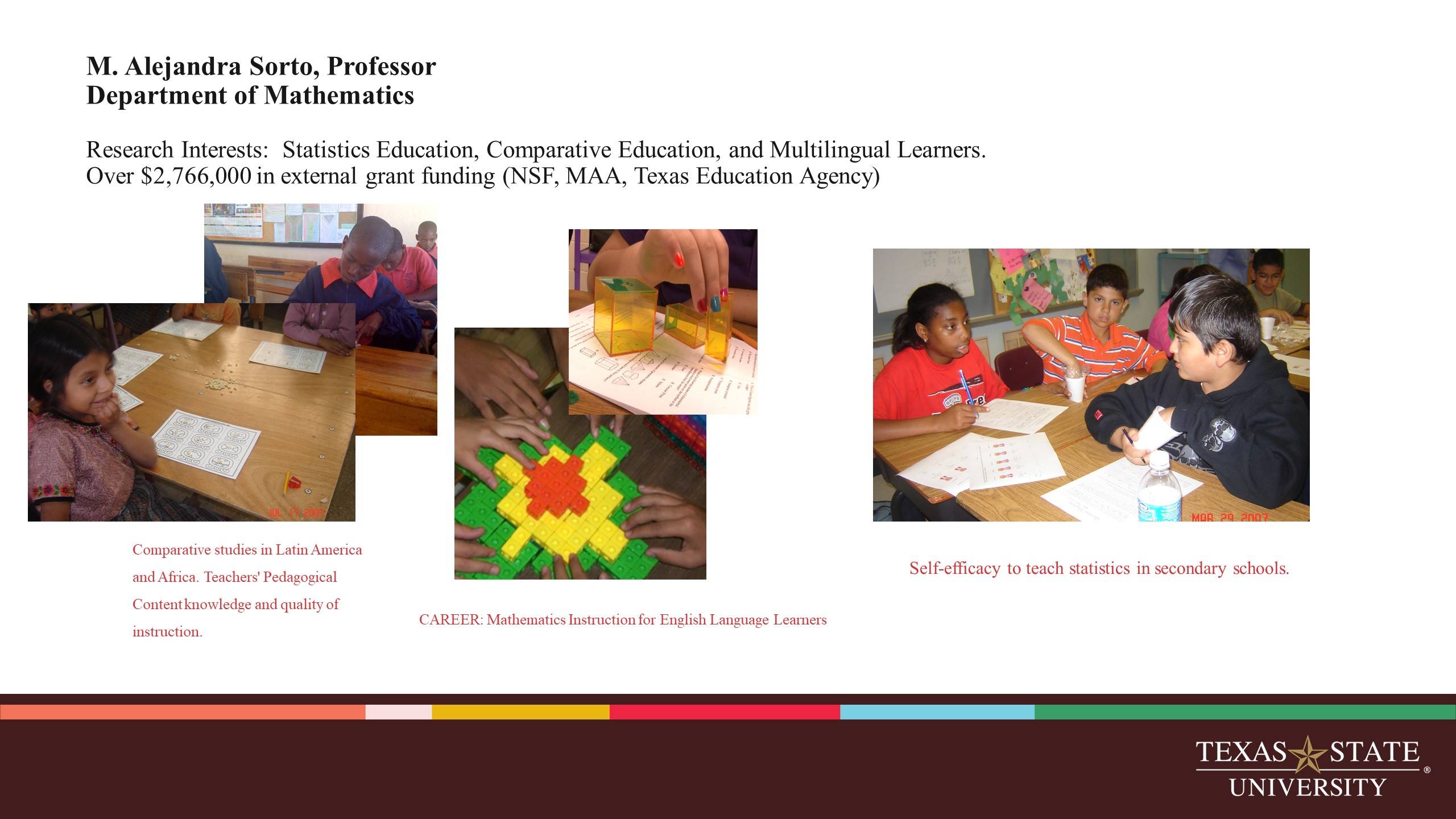 M. Alejandra Sorto : College of Science and Engineering (CoSE) : Texas ...