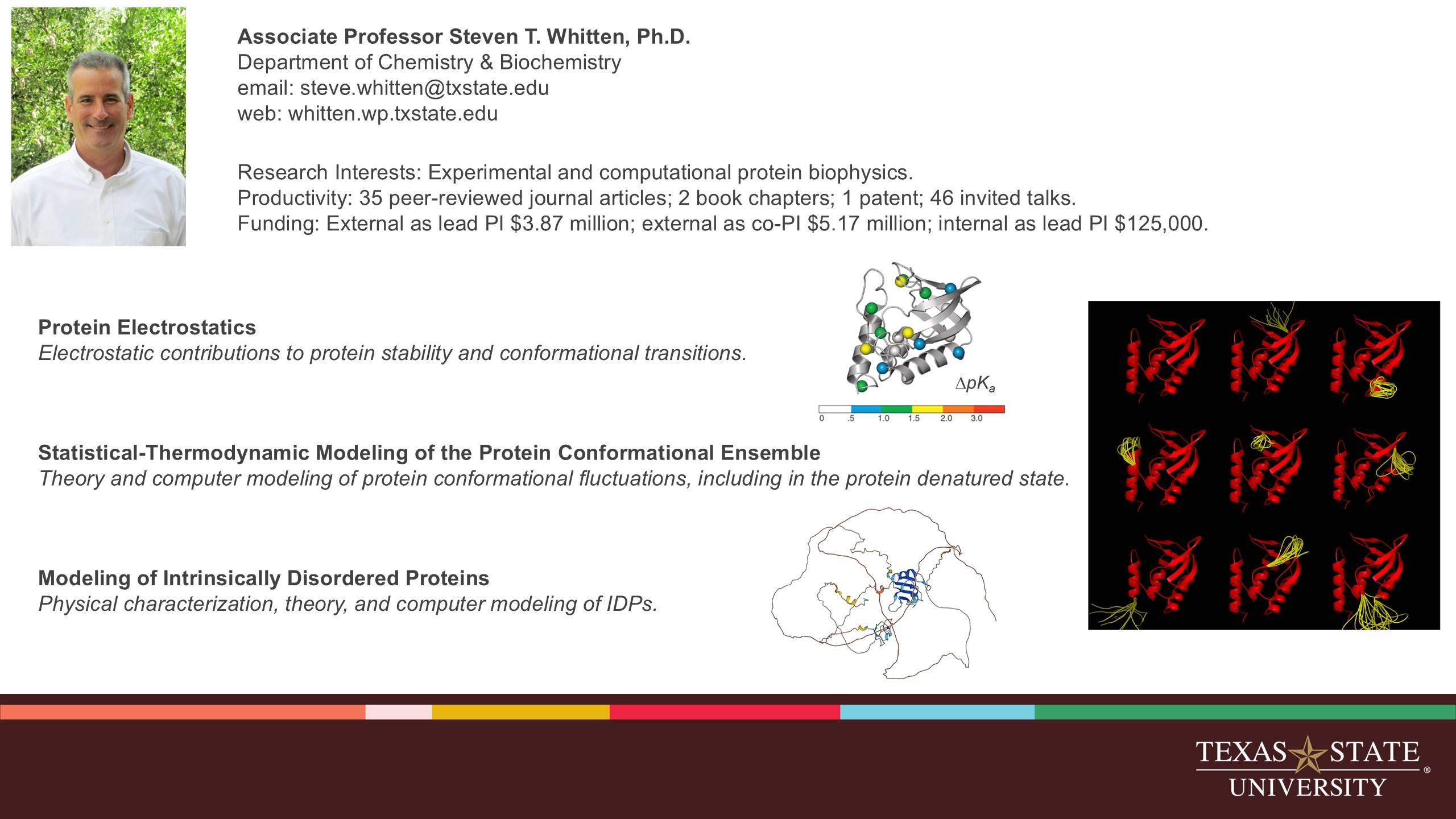 Steven T. Whitten : College of Science and Engineering (CoSE) : Texas ...