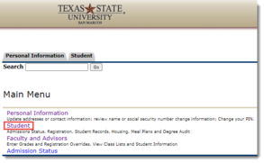 Look up Classes : TXST One Stop : Texas State University