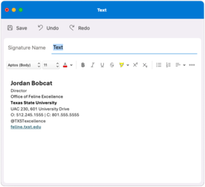 Email Signatures : Brand Guidelines : Texas State University