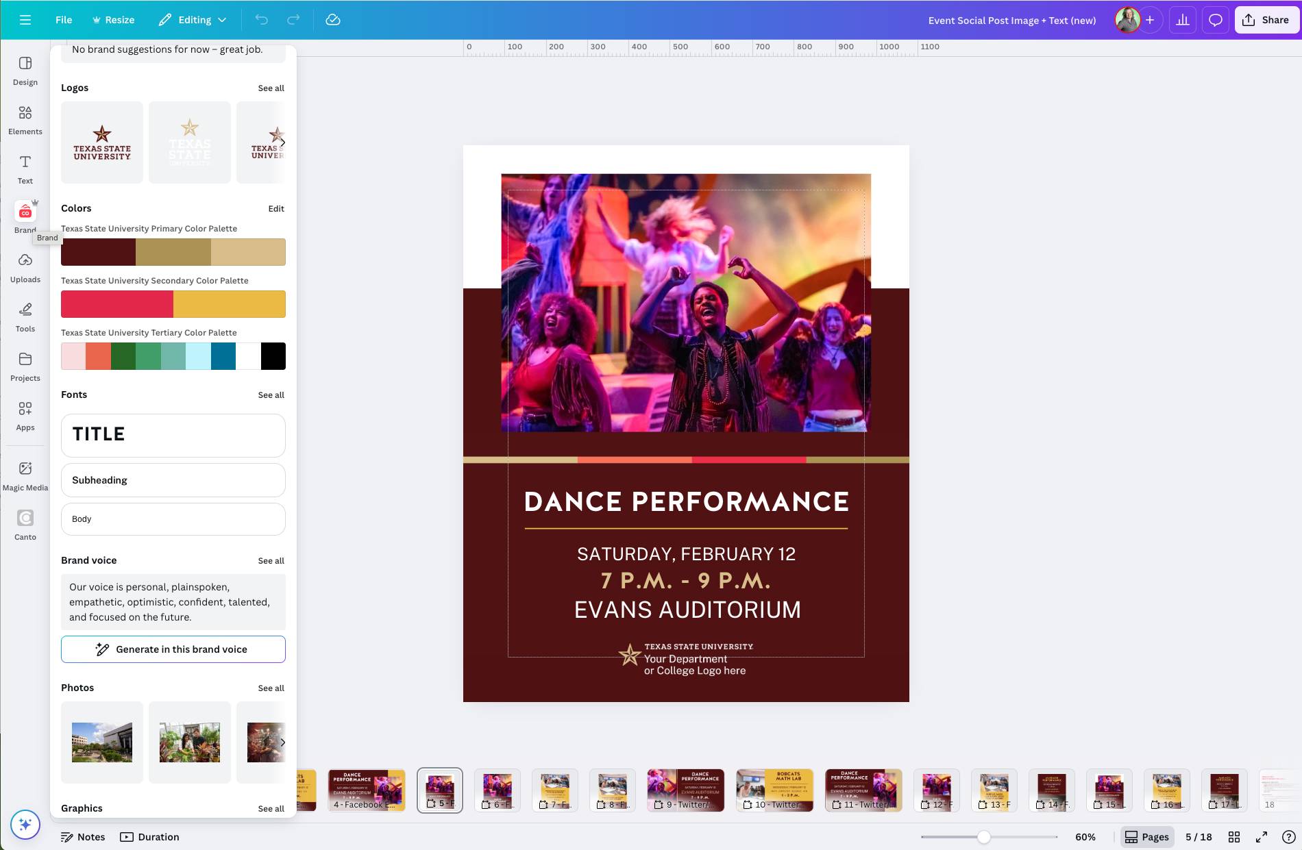 Canva for Faculty and Staff : Brand Guidelines : Texas State University