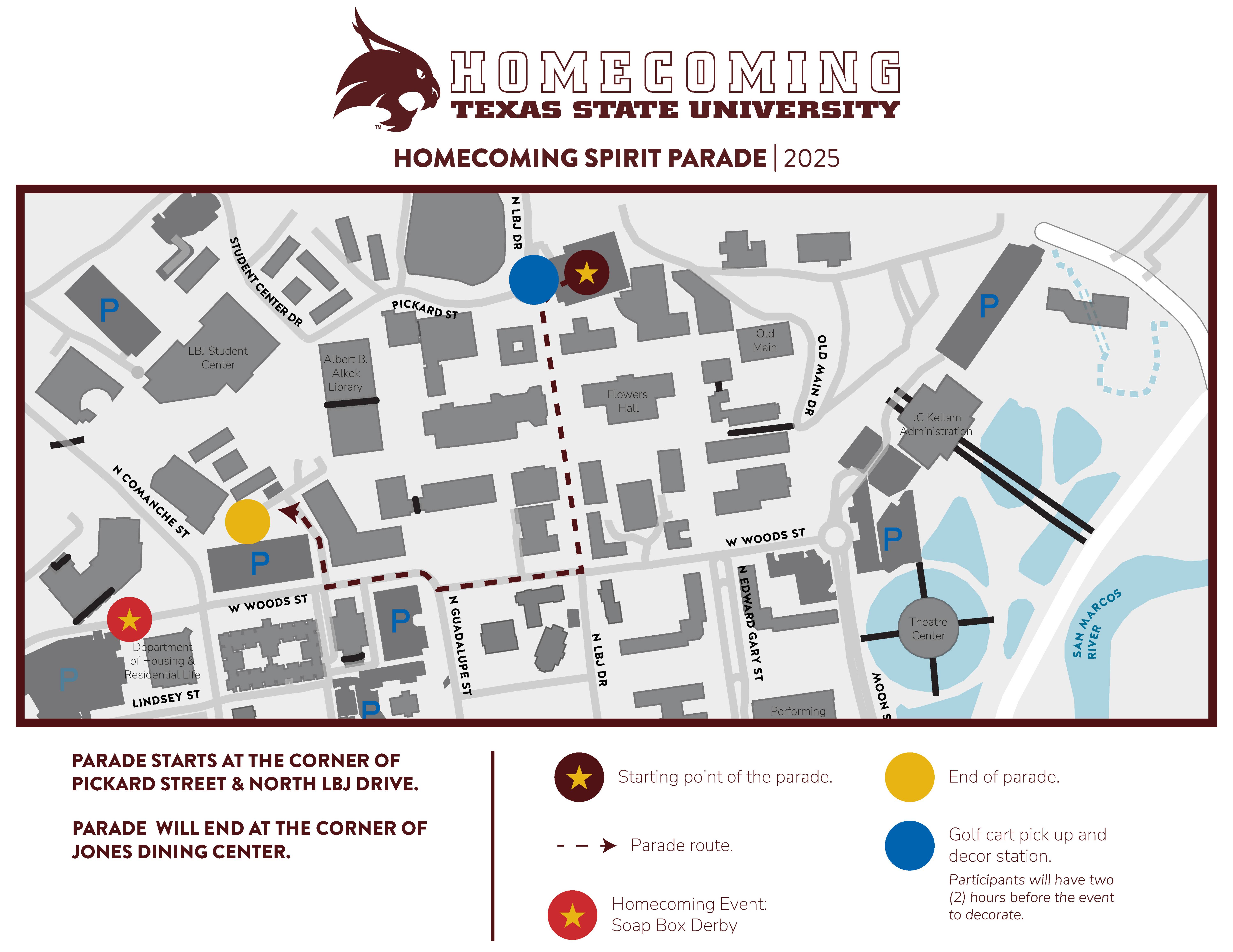 Spirit Parade : Texas State Homecoming : Texas State University