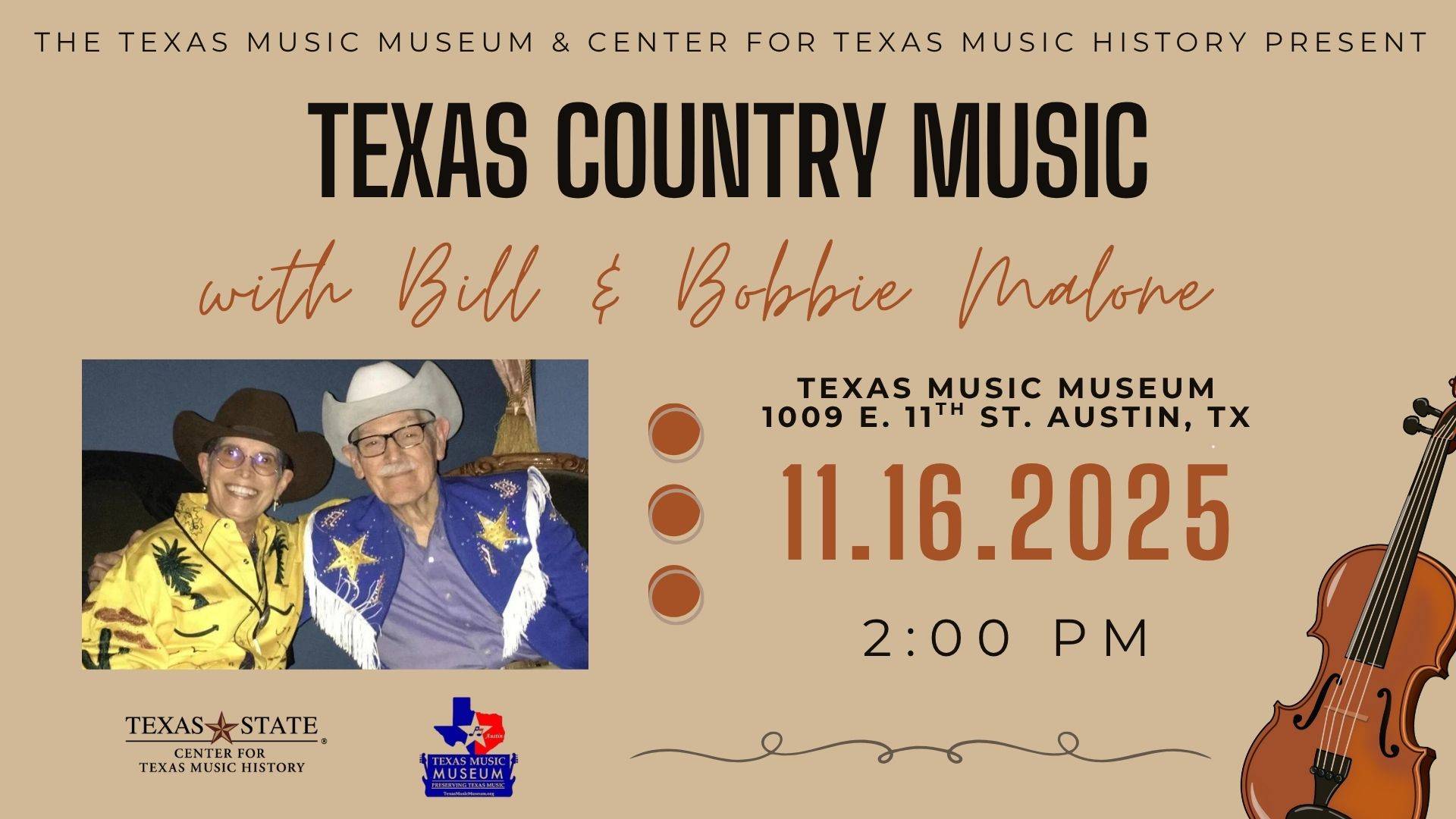 Texas Country Music with Bill and Bobbie Malone : Center for Texas ...