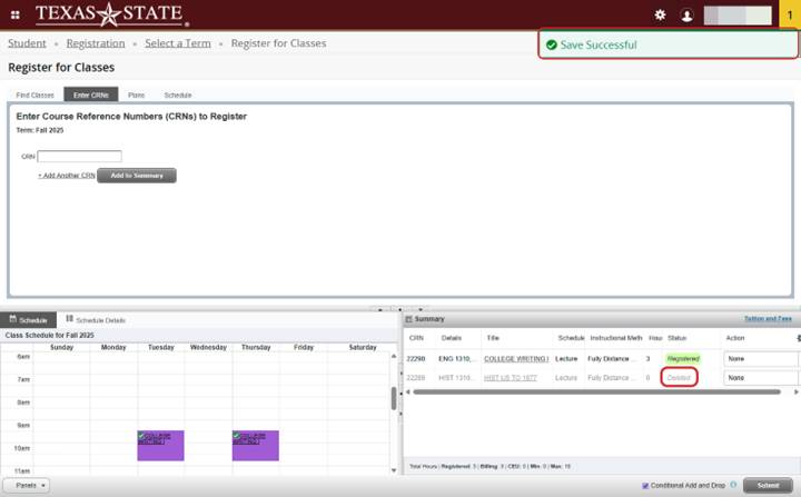 Swapping Sections : TXST One Stop : Texas State University