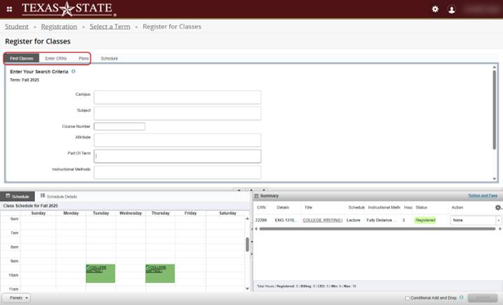 Waitlist for a Course : TXST One Stop : Texas State University